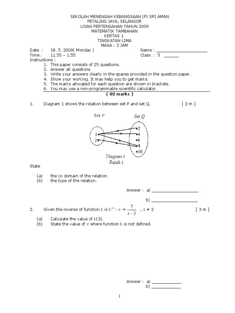 Mid Year Form 5 Test | PDF | Theoretical Physics | Differential Geometry