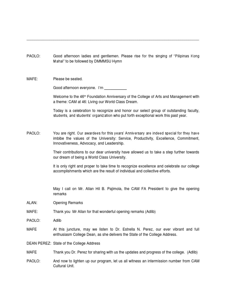 Employee Awards Emcee Script | PDF | Leisure