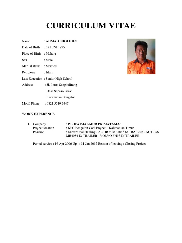 Curriculum Vitae Ahmad | PDF