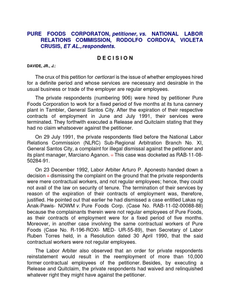 Regular Employees Performing Core Business Functions: An Analysis of ...