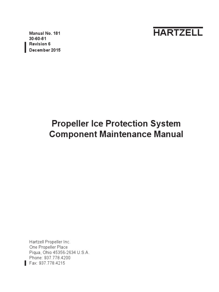 Hartzell: Manual No. 181 30-60-81 Revision 6 December 2015 | PDF ...