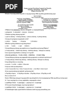 UNANG MARKAHANG PAGSUSULIT-GRADE 9 With Answer key-MA'AM NERY H. SALAZAR MT-II | PDF