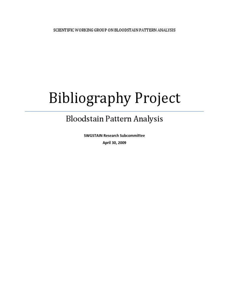 Bibliography Project: Bloodstain Pattern Analysis | PDF | Drop (Liquid ...