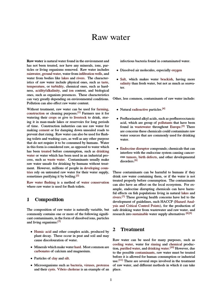 Raw Water | PDF | Liquids | Transparent Materials