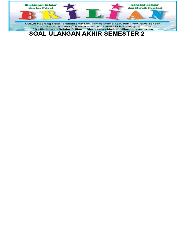 Soal UAS PAI Kelas 2 SD Semester 2 Dan Kunci Jawabaan | PDF