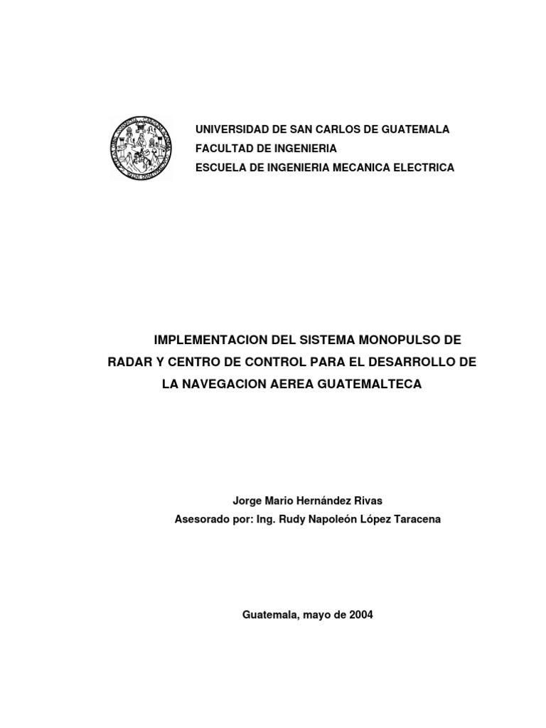 Radar Monopulso para Navegación Aérea | PDF | Ingeniería en ...