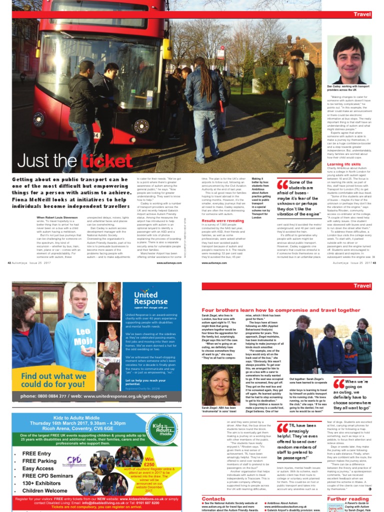 Just The Ticket | PDF | Autism | Bus