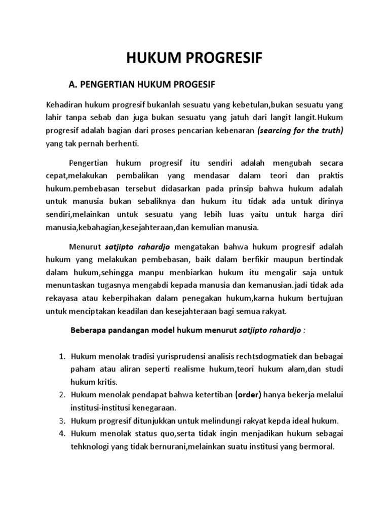 Hukum Progresif | PDF