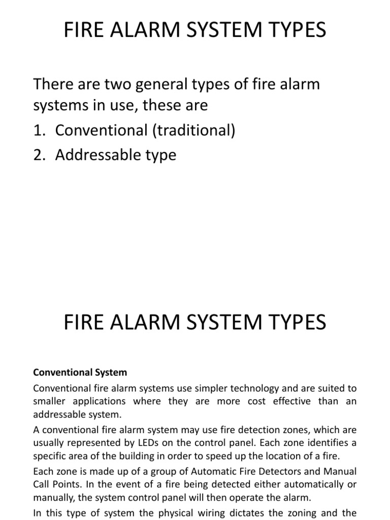 Fire Alarm System Types | PDF | Equipment | Applied And ...