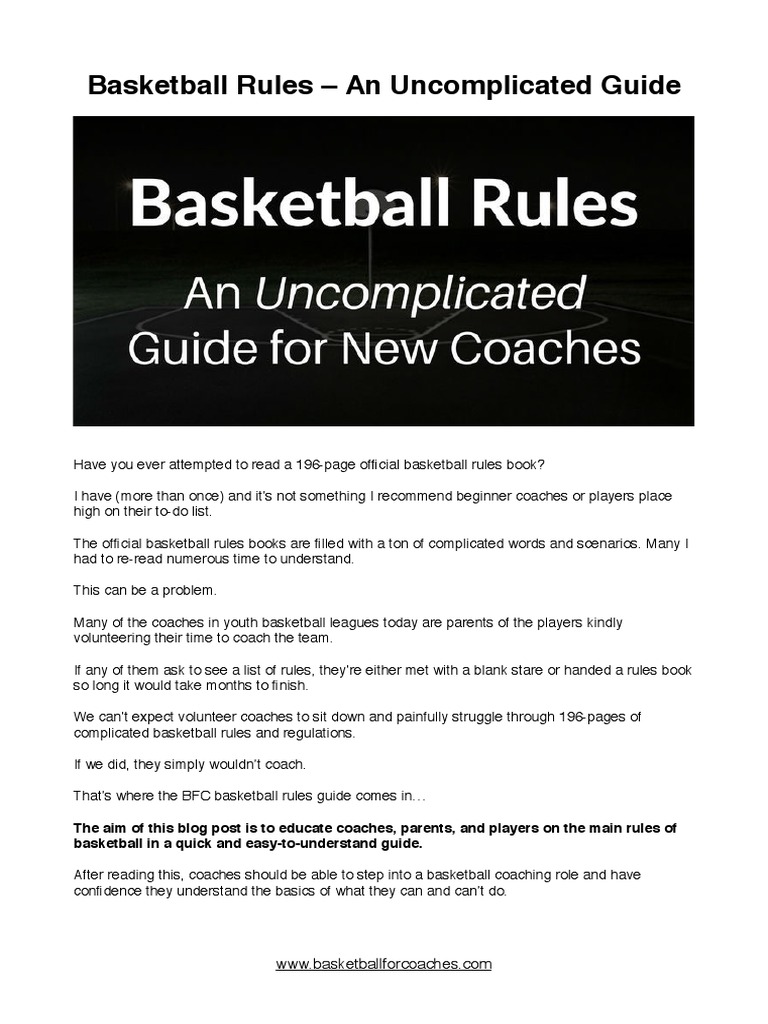 Basketball Rules | PDF | Gaming | Leisure