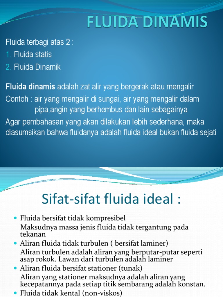 Fluida Dinamis | PDF | Sains & Matematika