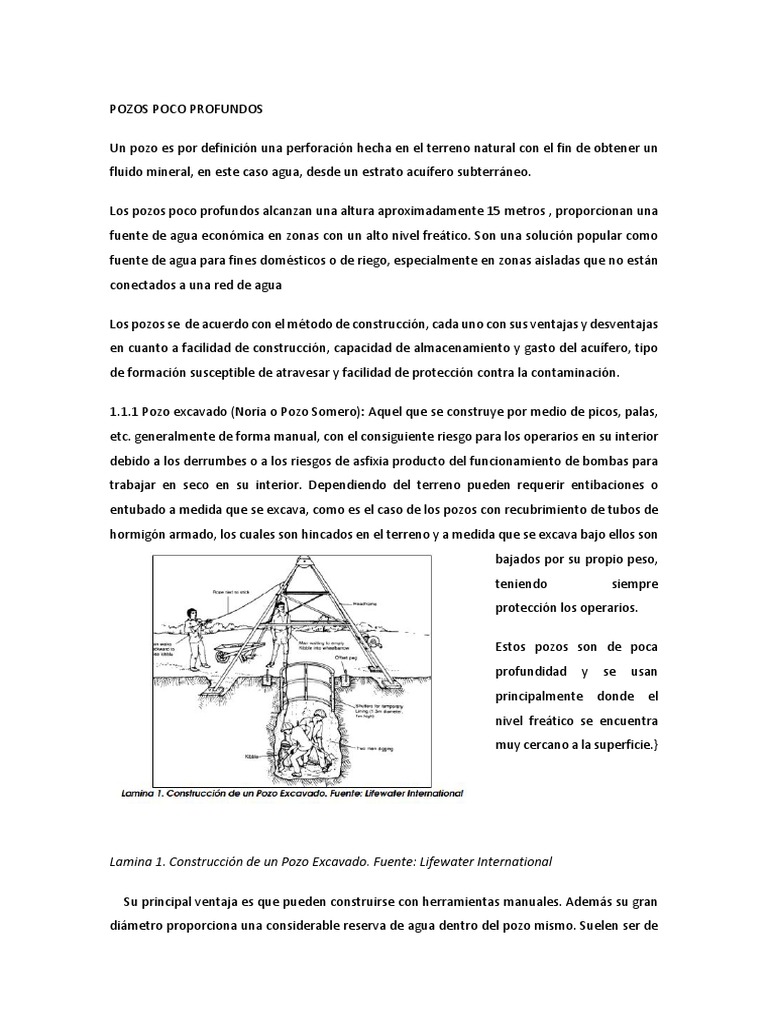 POZOS POCO PROFUNDO Real | PDF | Agua subterránea | Agua