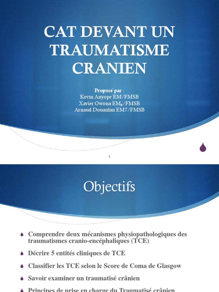 Cat Devant Un Traumatisme Cranien | PDF | Traumatisme crânien | Coma