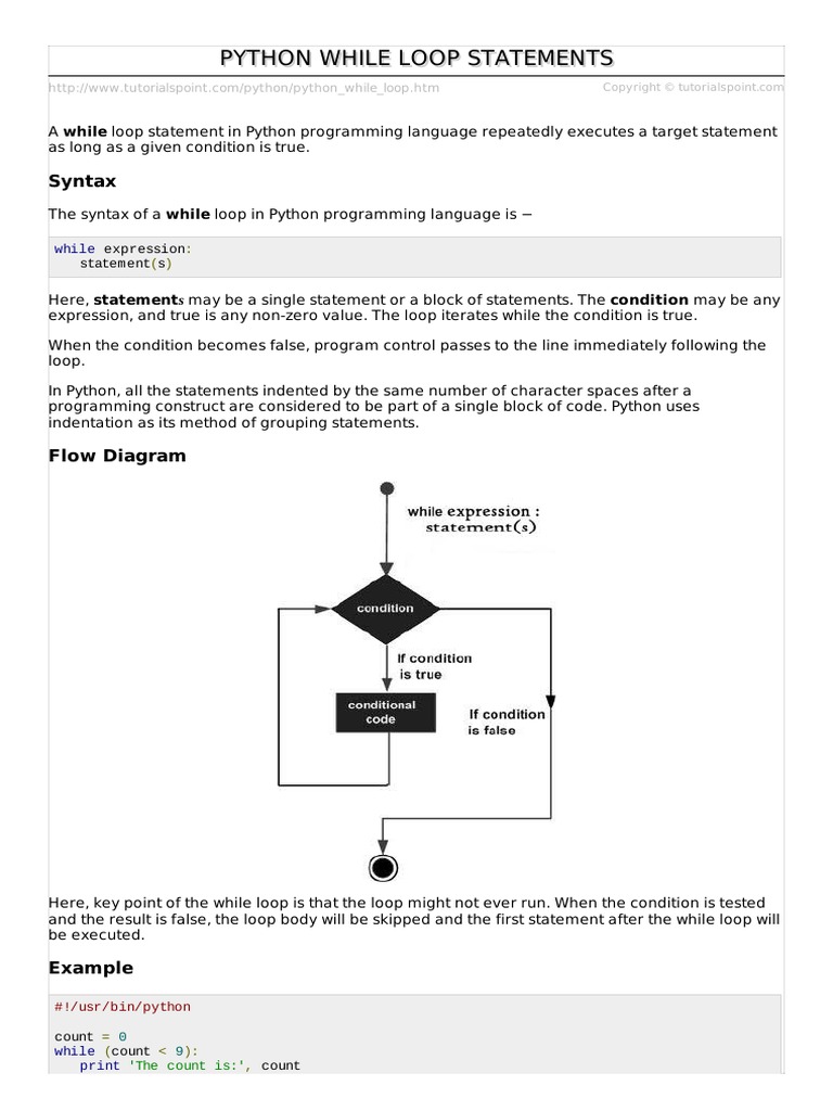 8.1 Python While Loop PDF | PDF | Control Flow | Python (Programming Language)
