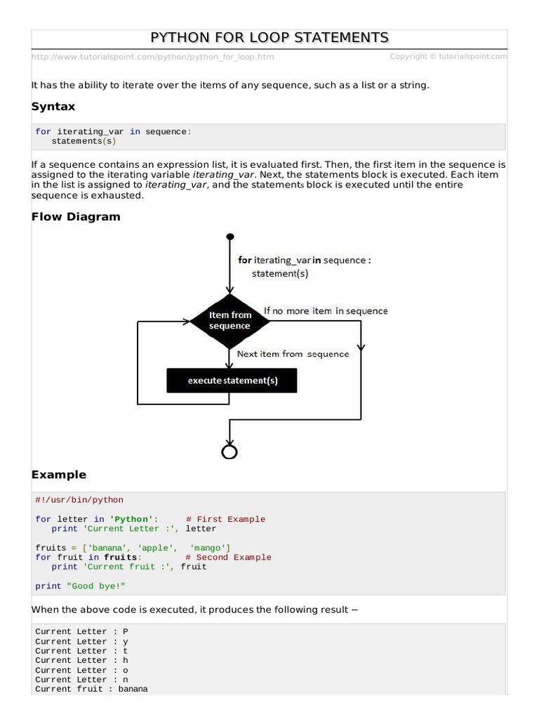 8.2 Python For Loop | PDF | Control Flow | Software Development