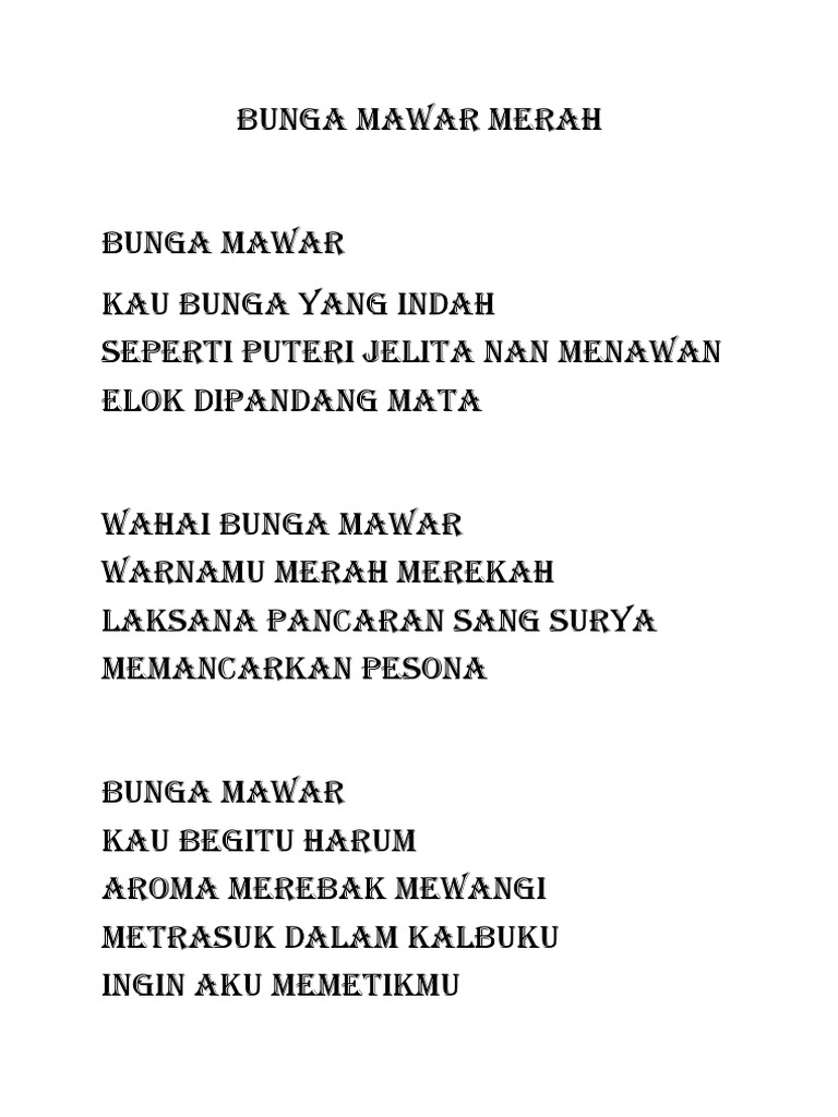 Puisi Bunga Mawar Merah | PDF