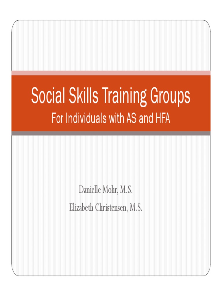 Social Skills Training Groups | PDF | Autism | Autism Spectrum