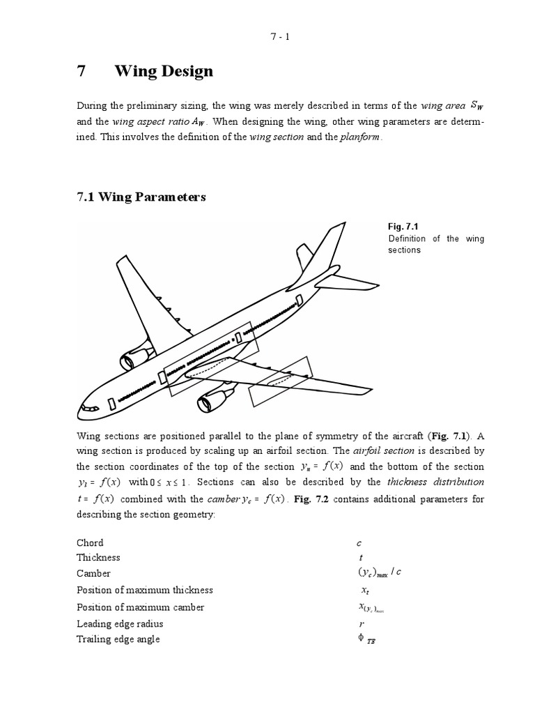 Wing Design Parameters and Definitions | PDF | Mach Number | Airfoil