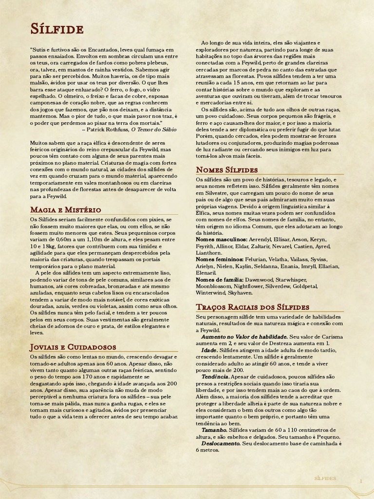 Sílfides | PDF | Anão (Terra Média) | Metais