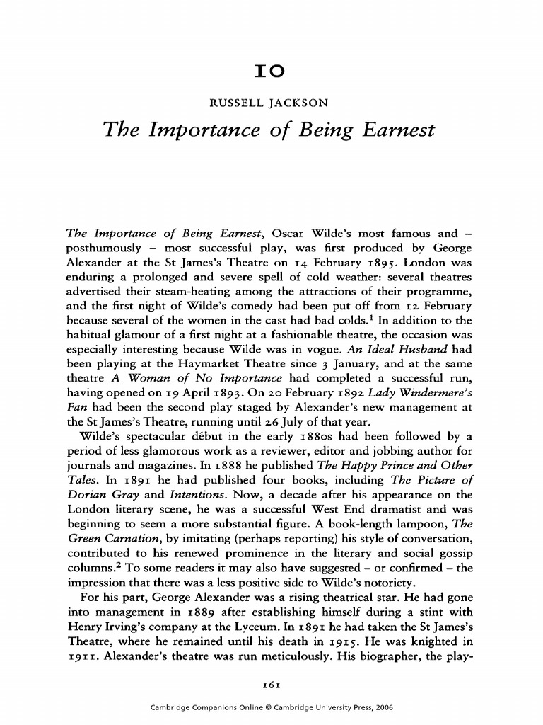 Wilde Earnest PDF | PDF | The Importance Of Being Earnest | Oscar Wilde