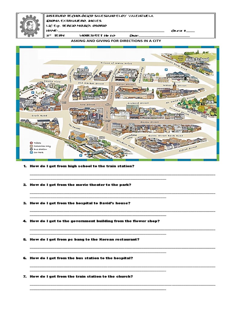 City Direction Questions Worksheet | PDF