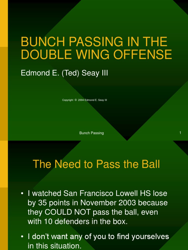 Bunch Passing in The Double Wing Offense | PDF