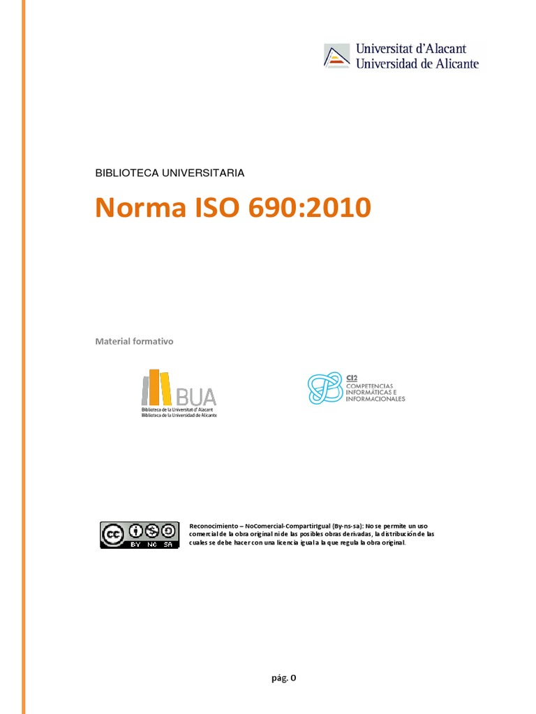 Norma ISO 690 2010 Doctorado PDF | PDF | Plagio | Mapa