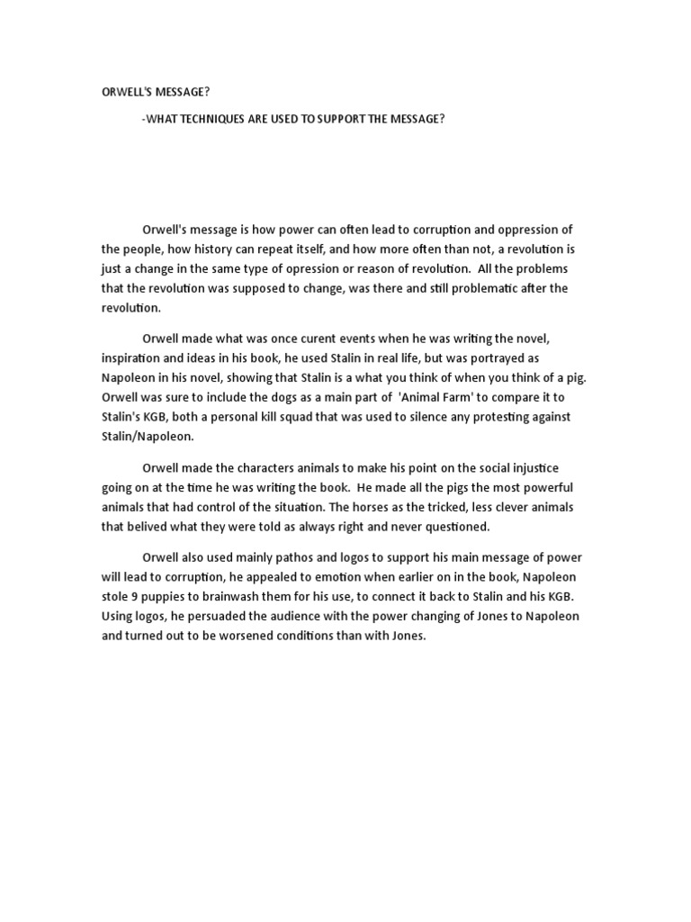 Orwell's Techniques in Animal Farm | PDF