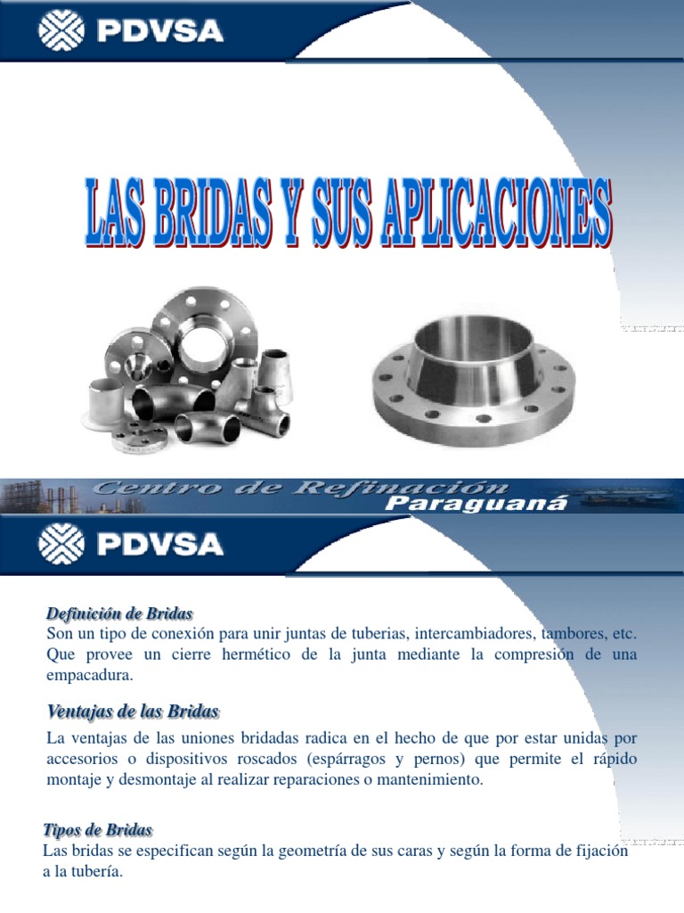 Tipos y Aplicaciones de Bridas | PDF | Materiales | Ingeniería mecánica