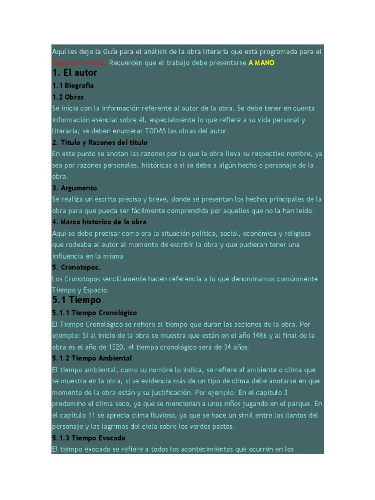 Guía Completa para Análisis Literario | PDF | Narración