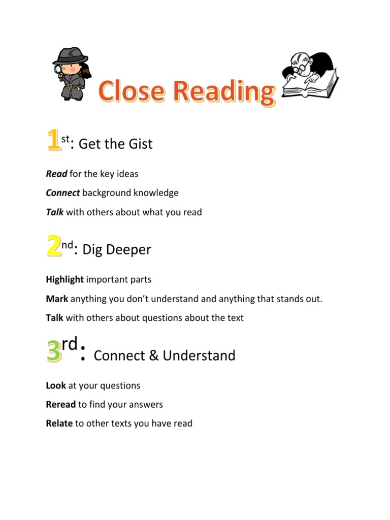 Close Reading Anchor Chart | PDF | Cognition | Epistemology