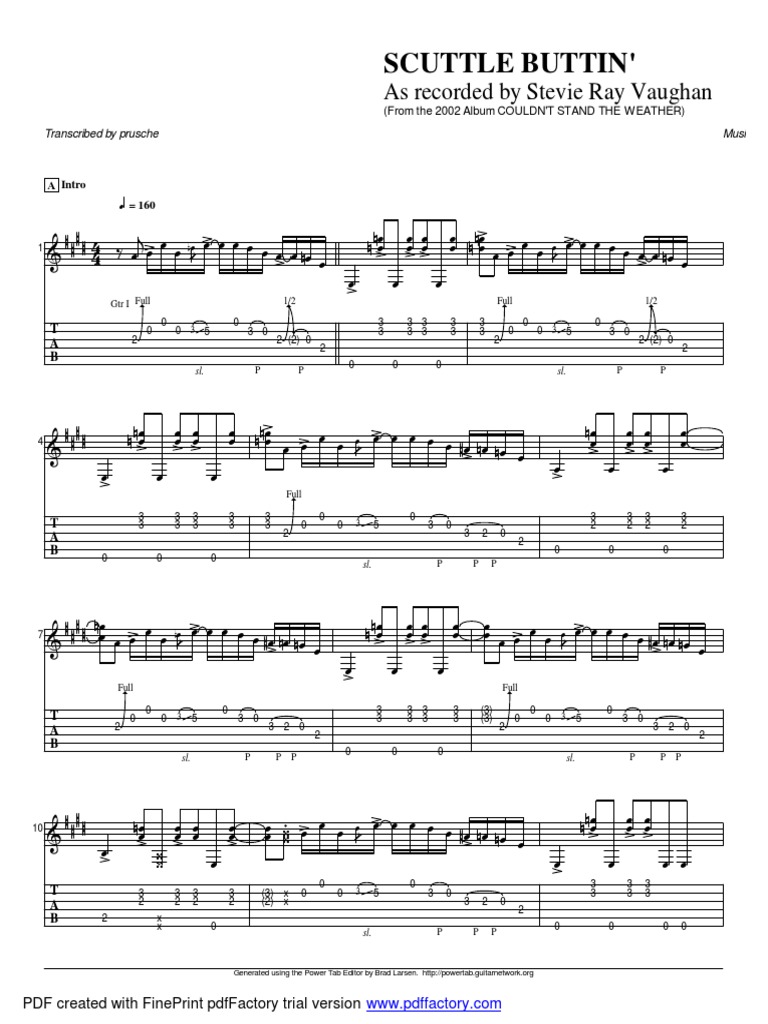 Stevie Ray Vaughan-Scuttle Butt PDF | PDF