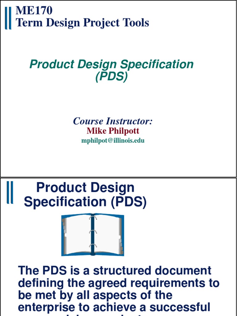 Defining the Requirements: A Product Design Specification for a Term ...