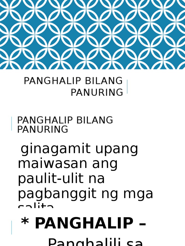 PANGHALIP BILANG PANURING