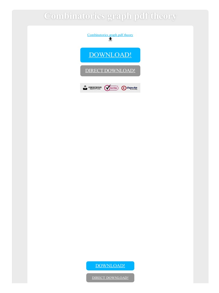 Combinatorics Graph Pdf Theory Pdf Combinatorics Graph Theory