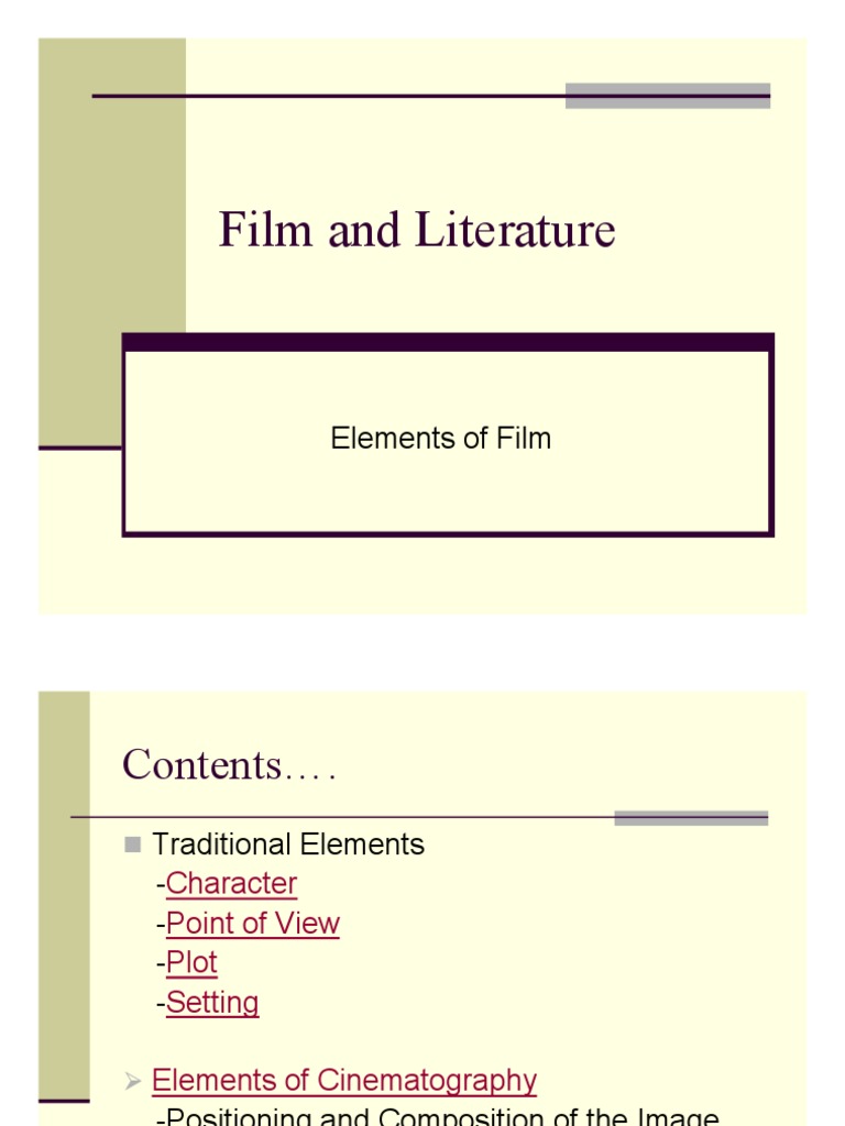 Film and Literature | PDF | Narration | Cinematography