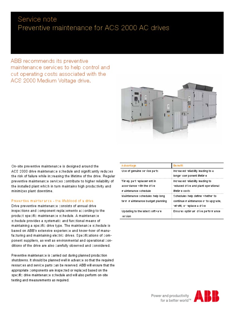 ACS2000 Preventive Maintenance Web | PDF | Capacitor | Reliability ...