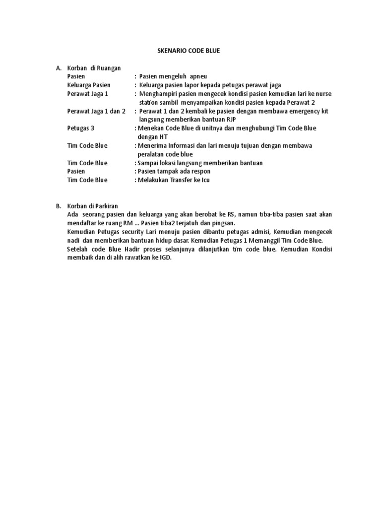 Skenario Code Blue | PDF