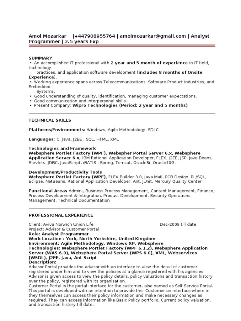 Curriculum Vitae | PDF | Eclipse (Software) | Java Platform