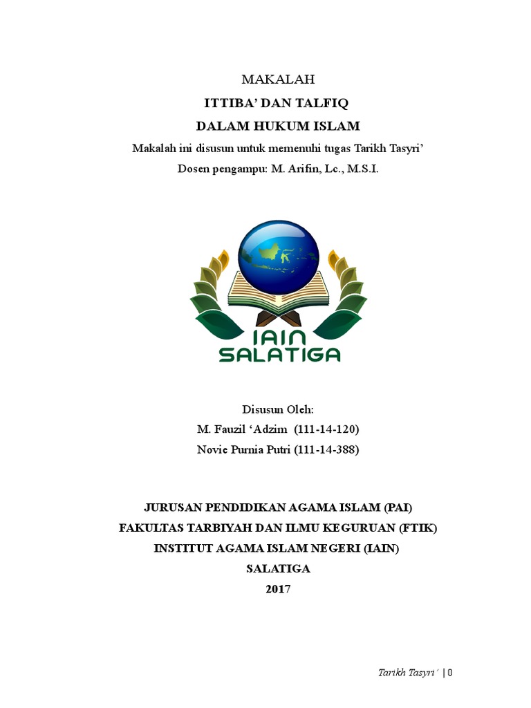 Makalah Ittiba Dan Talfiq | PDF