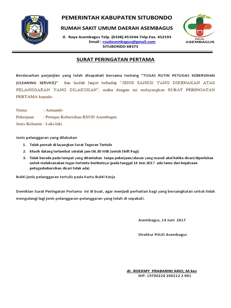 Surat Peringatan I | PDF