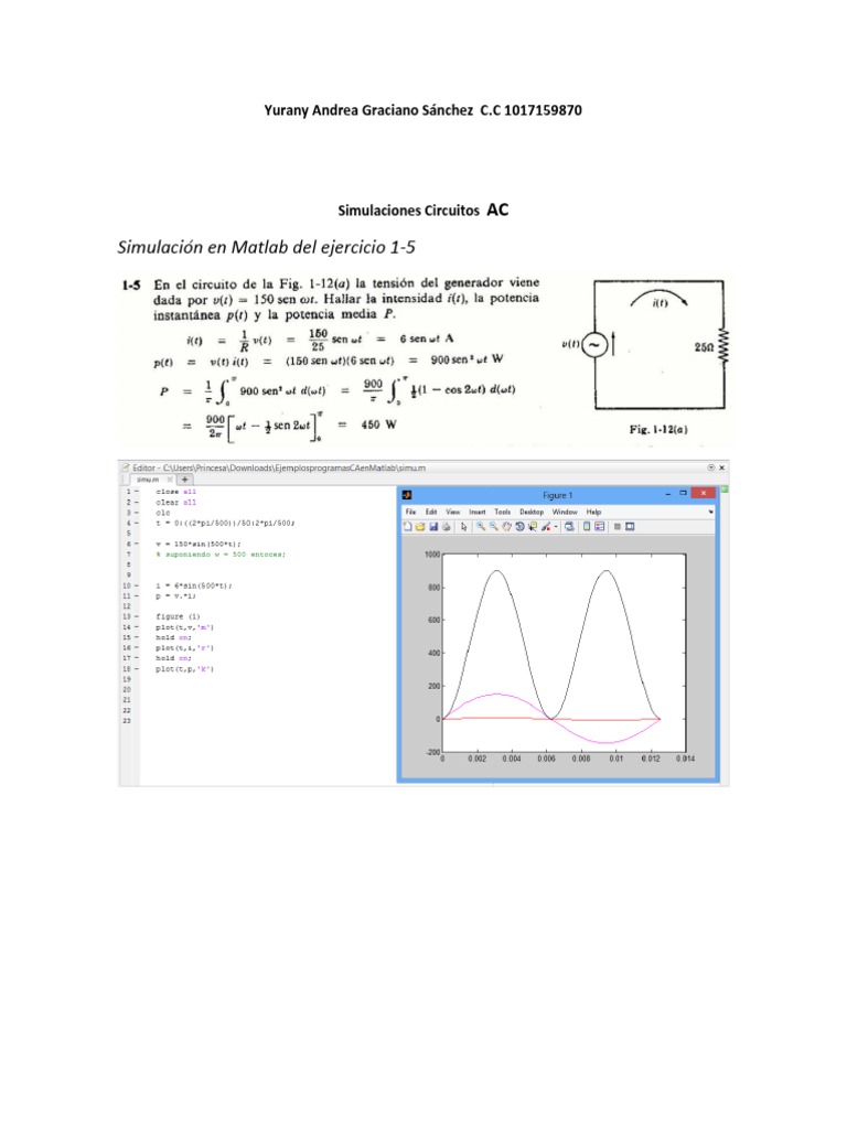 Simulacion Ejercicios AC para Hoy Domingo | PDF