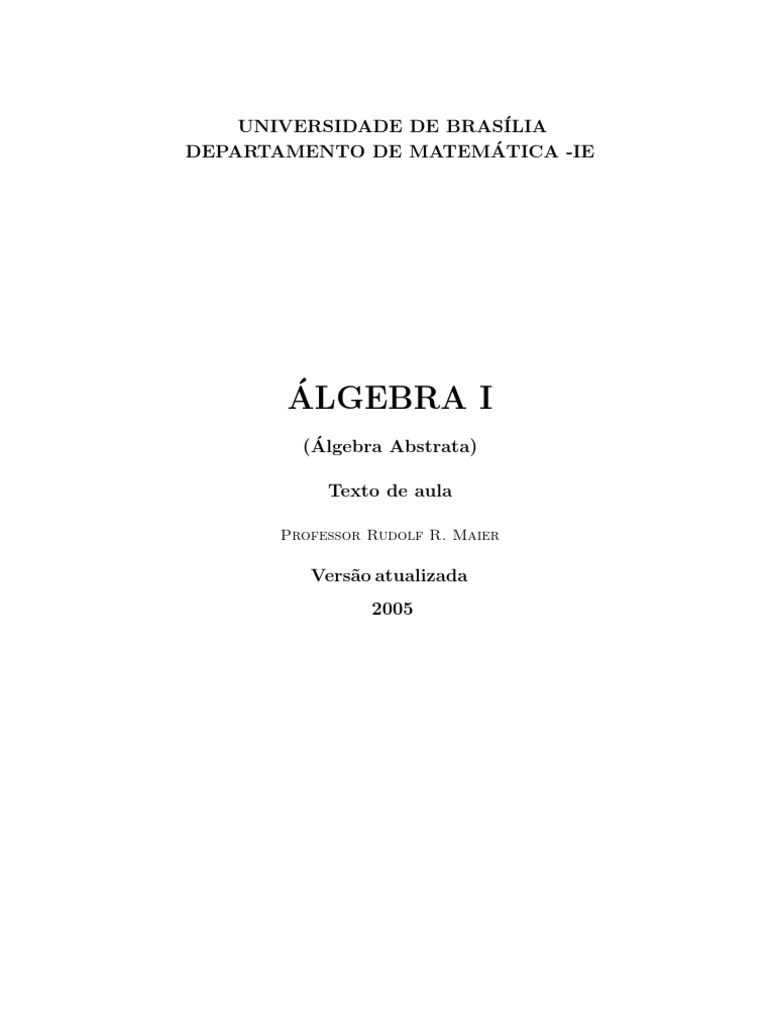 Algebra Abstrata | PDF | Conjunto (Matemática) | Números