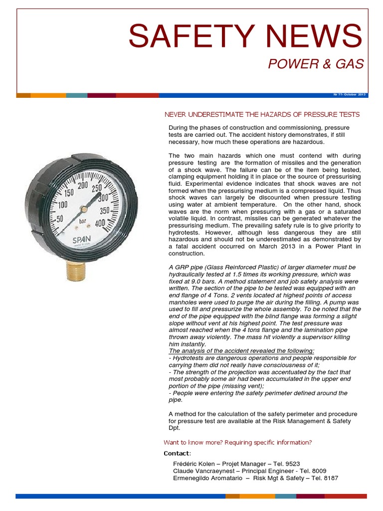 The Fatal Consequences of Underestimating Pressure Test Hazards: A Case ...