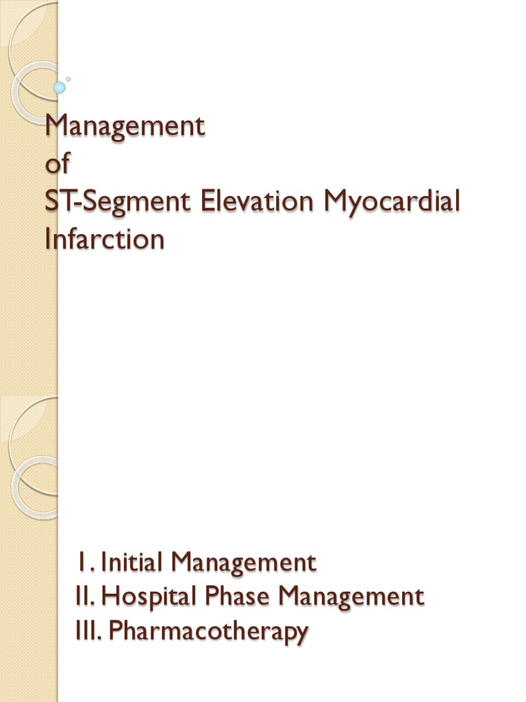 Management of STEMI in ED | PDF | Myocardial Infarction | Emergency ...