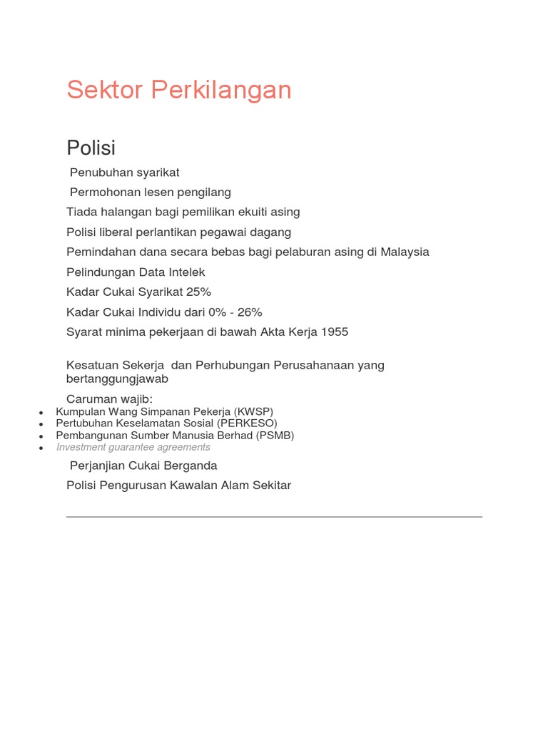 Sektor Perkilangan | PDF
