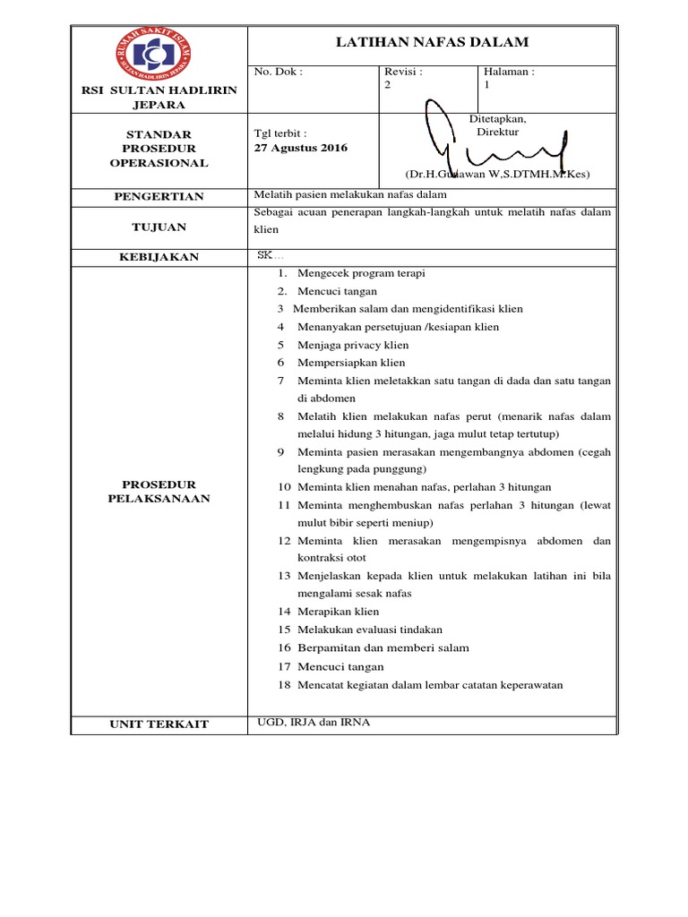 Spo Latihan Nafas Dalam | PDF