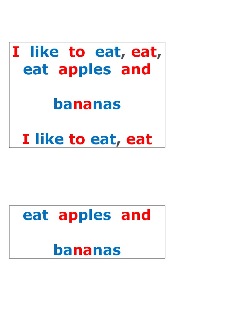 I Like To Eat | PDF | Language Arts & Discipline | Foreign Language Studies