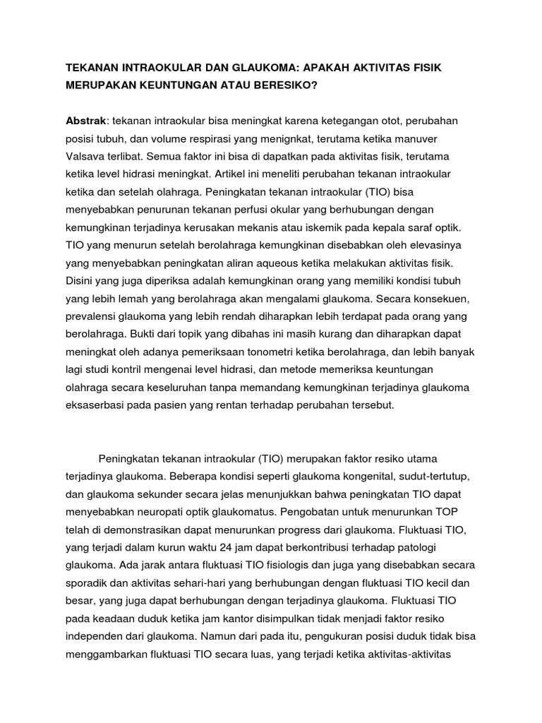 Tekanan Intraokular Dan Glaukoma | PDF