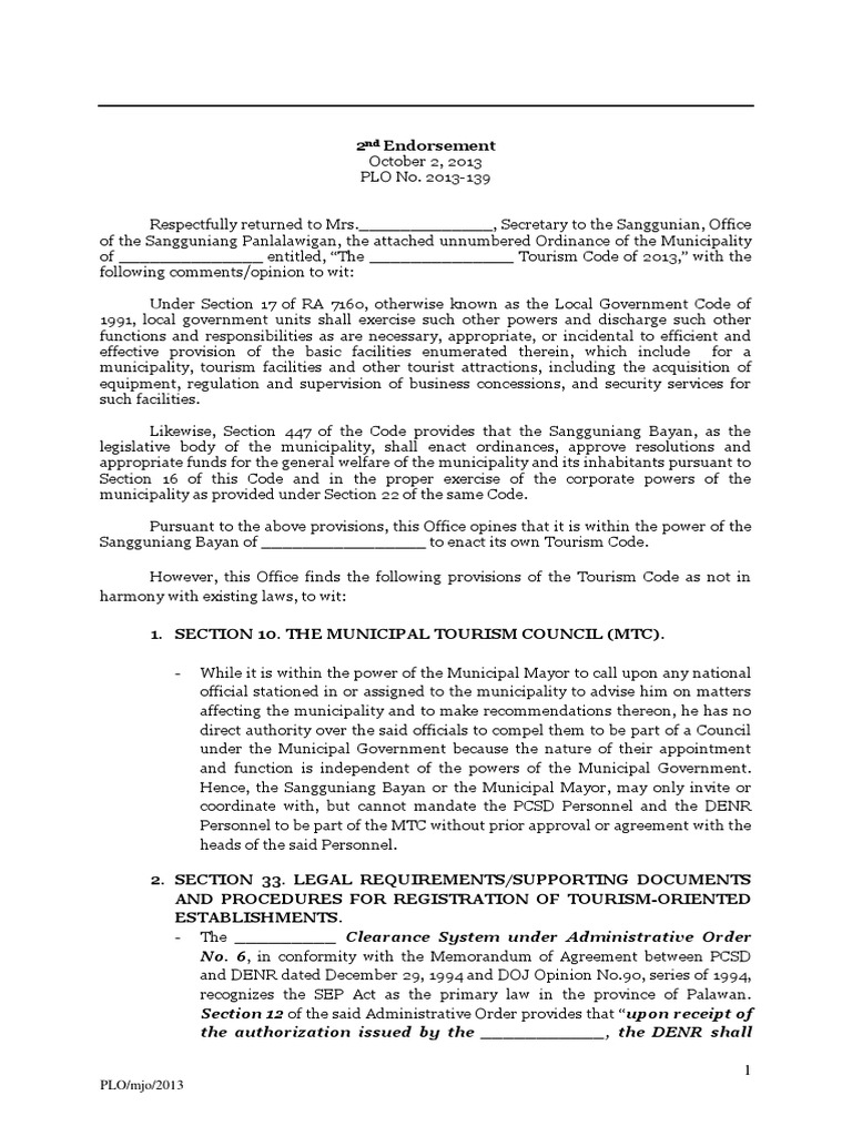 XXX Tourism Code | PDF | License | Local Ordinance